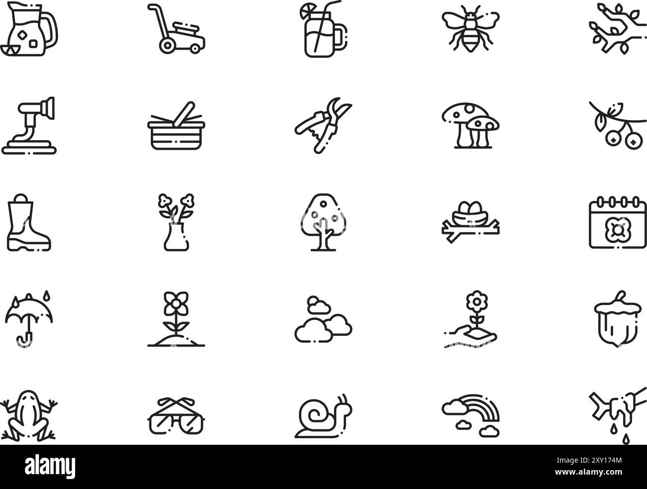 Spring icons collection is a vector illustration with editable stroke ...