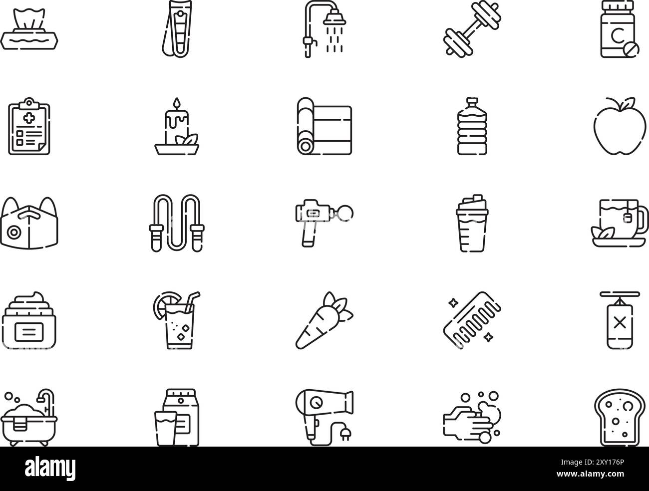 Wellness icons collection is a vector illustration with editable stroke ...