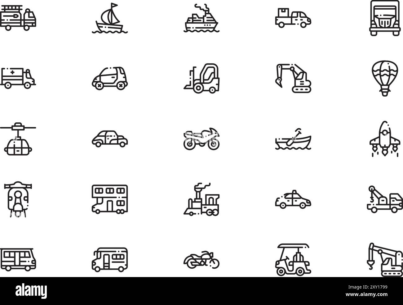 Vehicles and transportation icons collection is a vector illustration ...