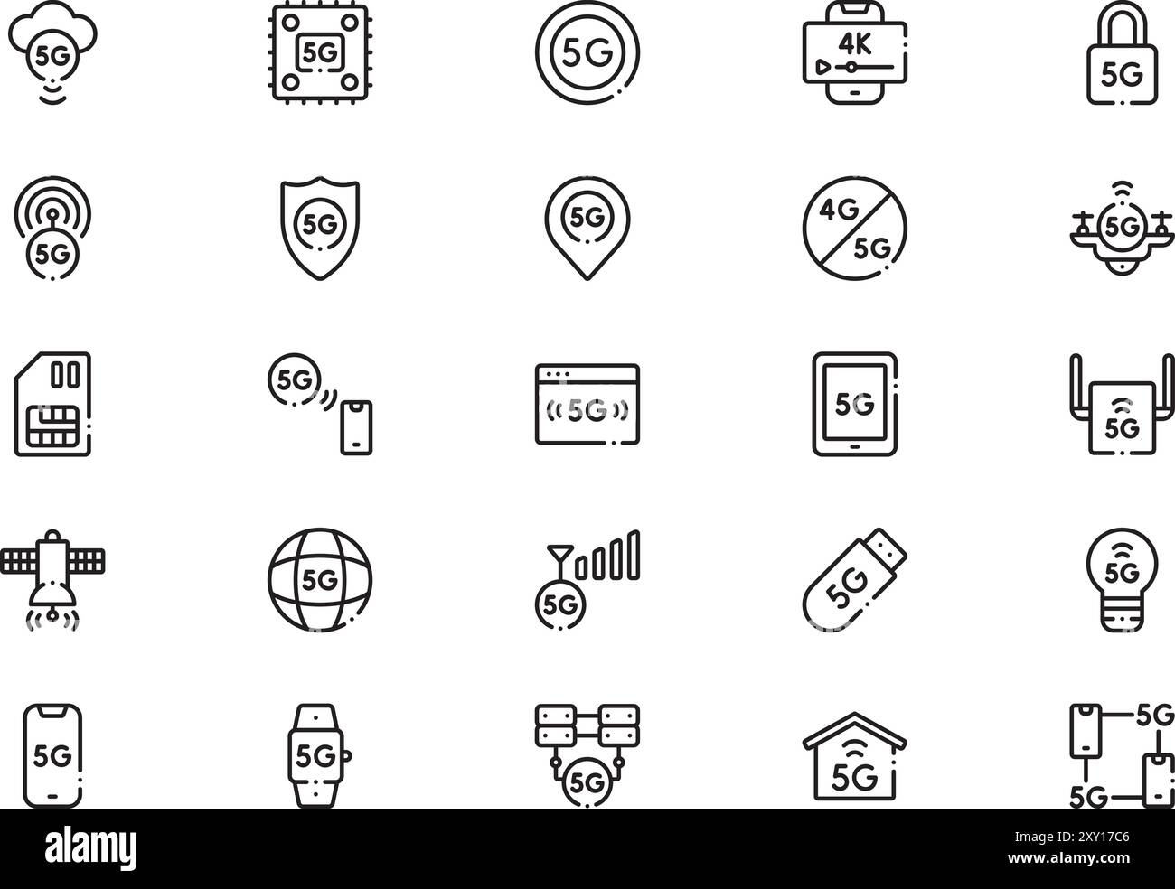 G icons collection is a vector illustration with editable stroke Stock ...