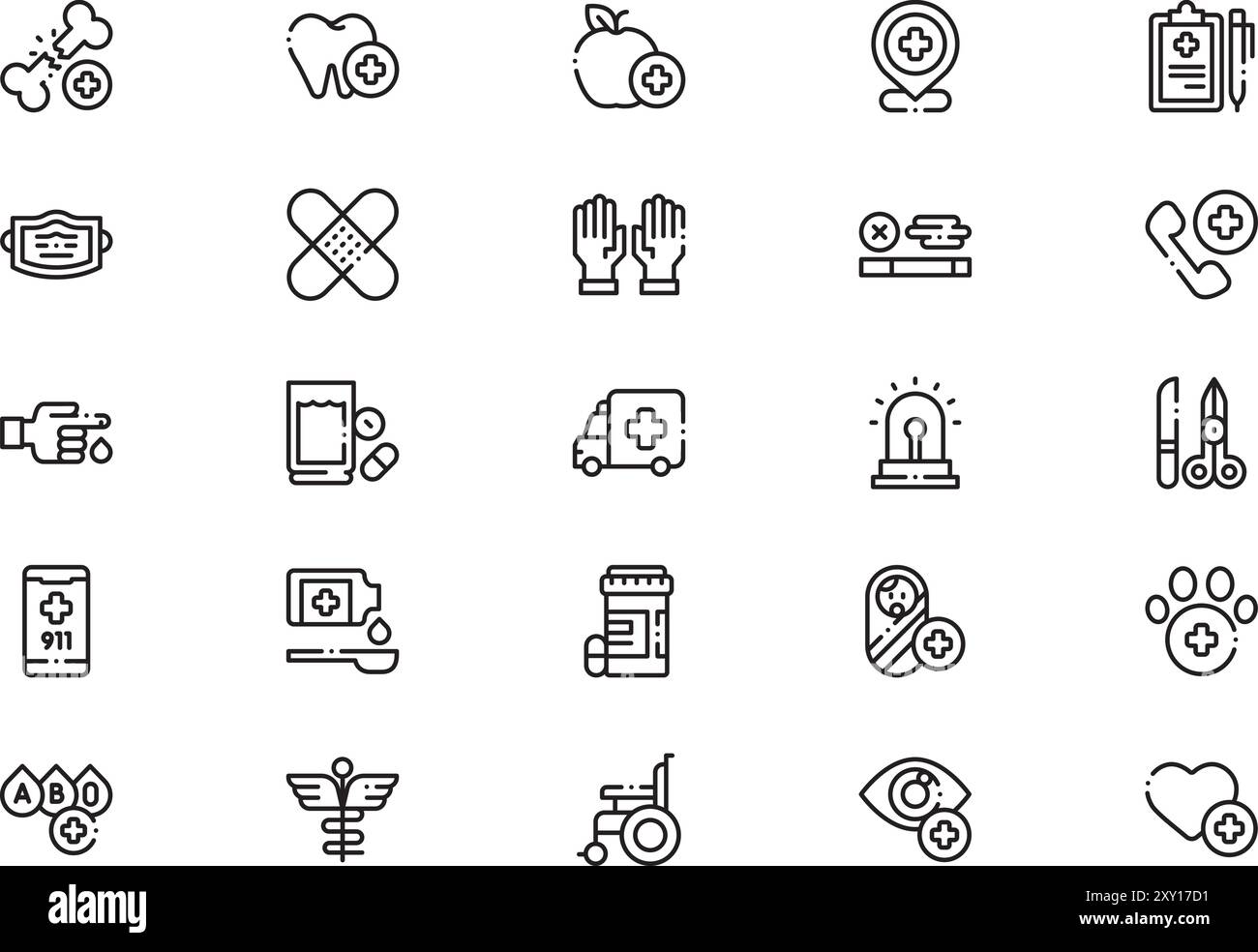 Medical services icons collection is a vector illustration with ...