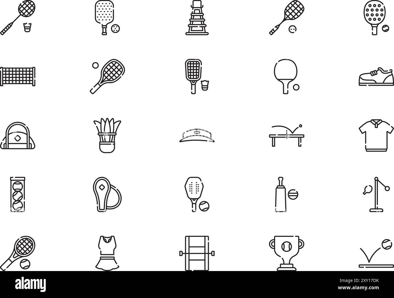 Racket sports icons collection is a vector illustration with editable stroke Stock Vector Image ...