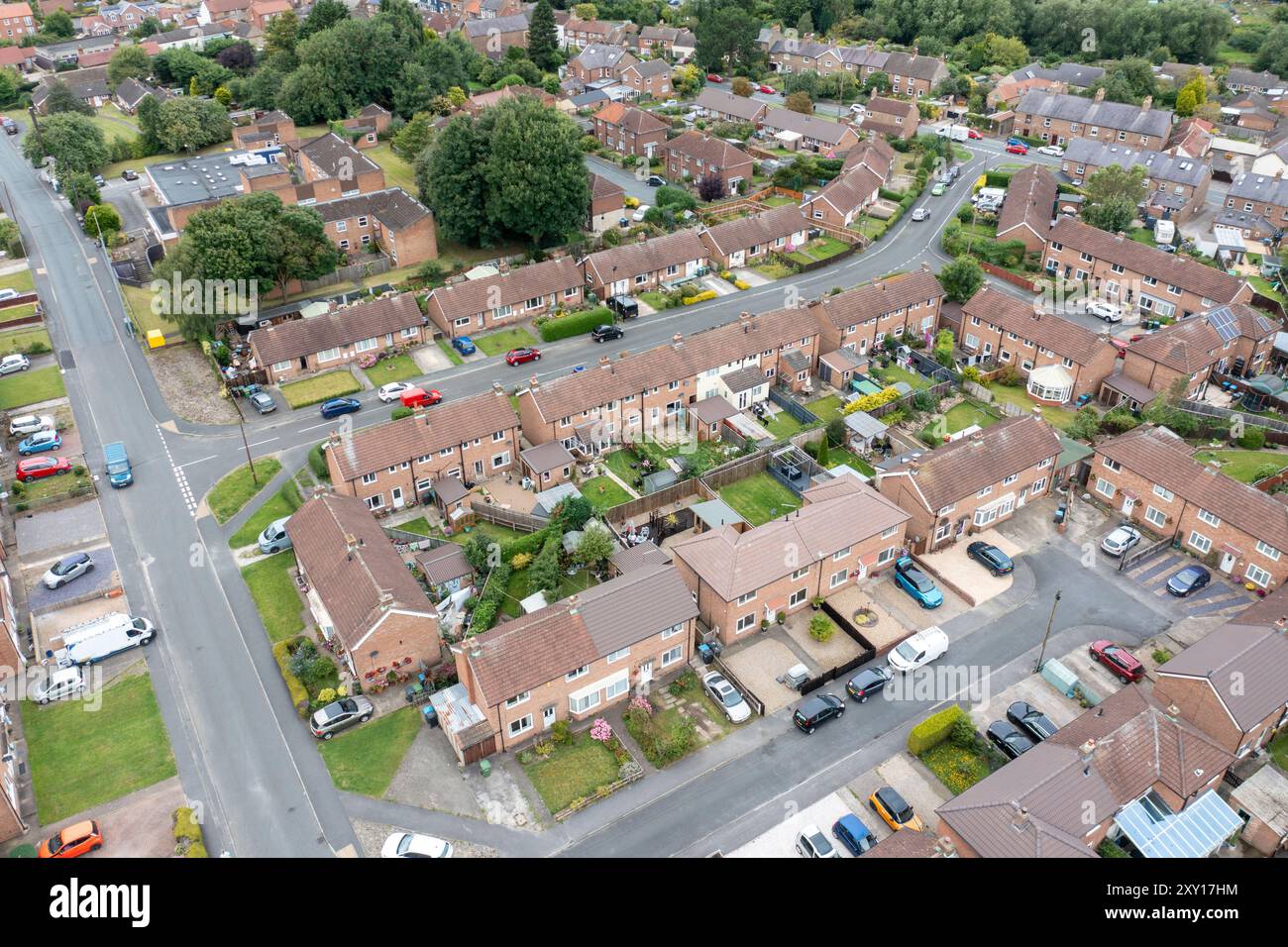 Aerial drone photo of the town of Badale in North Yorkshire showing the ...