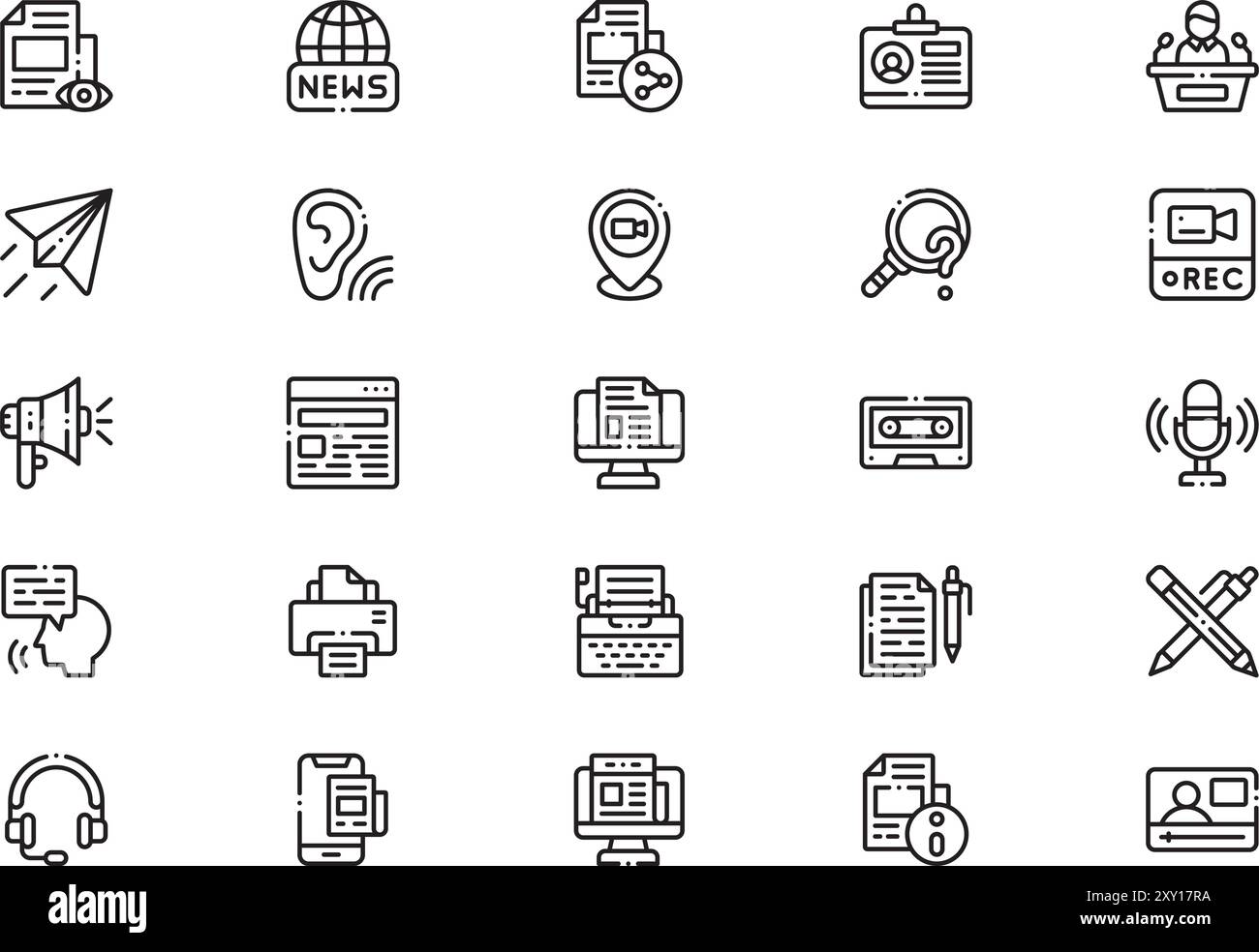 News and journal icons collection is a vector illustration with ...