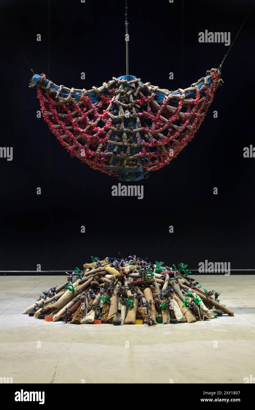 Milan, Italy- June 22, 2024: View of the installation titled Carpet ...