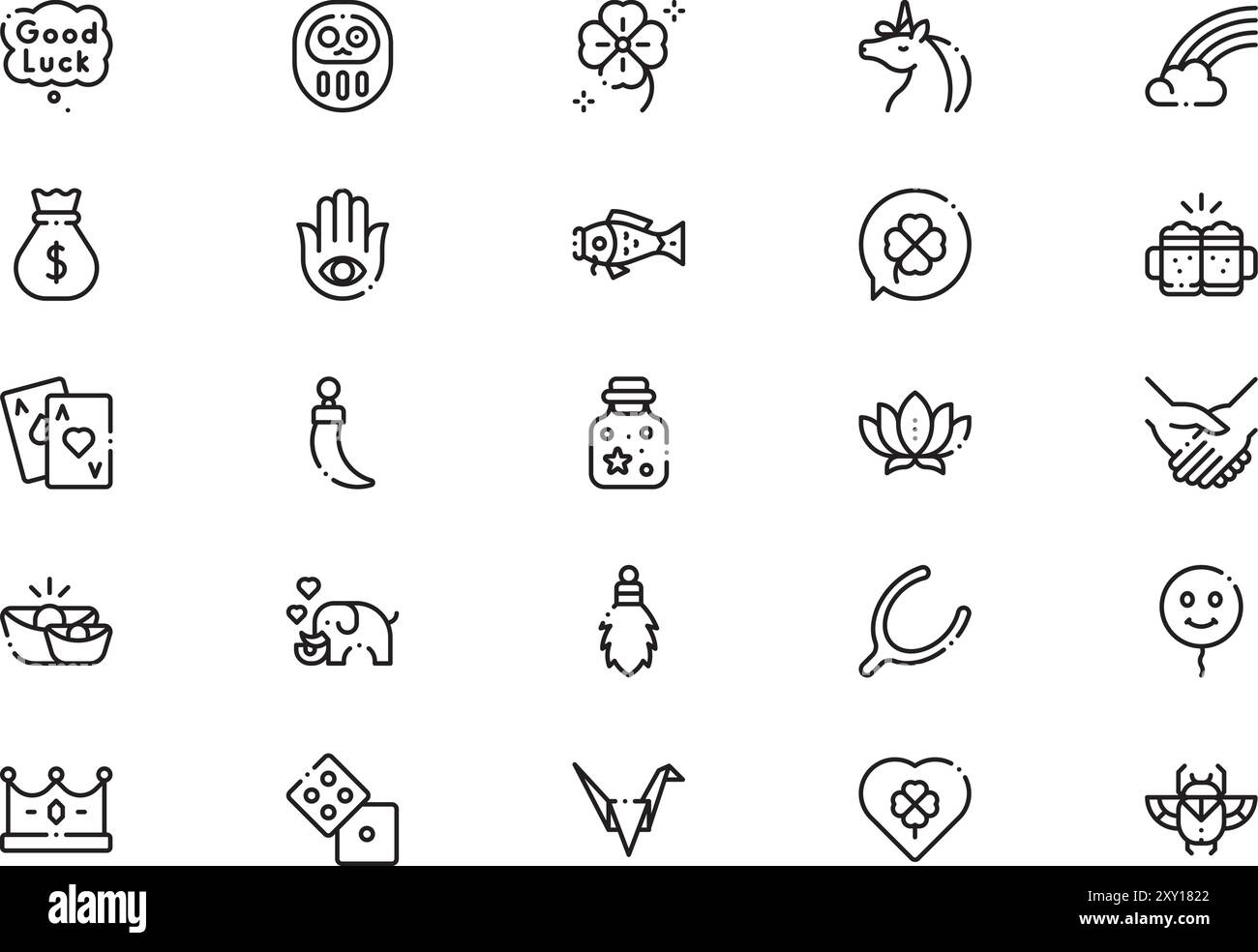 Good luck icons collection is a vector illustration with editable ...