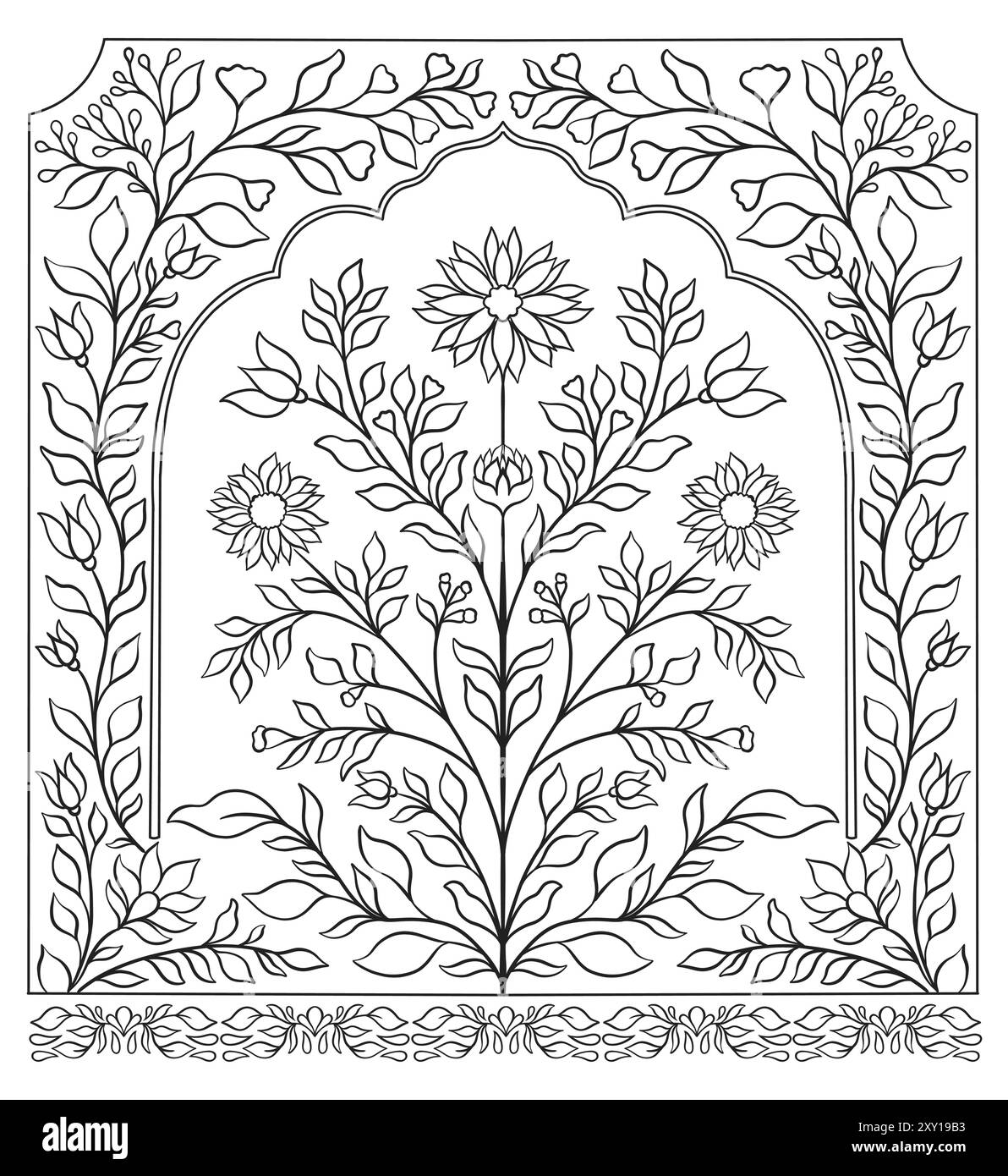 Mughal decorative ornamental floral. Vintage intricate traditional ...