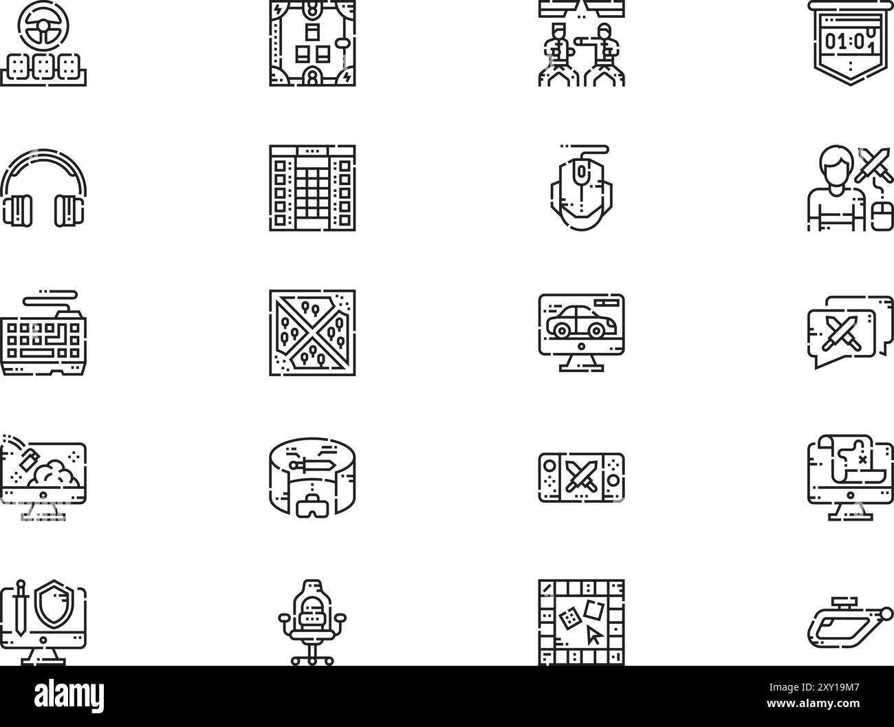 Gaming icon pack collection is a vector illustration with editable ...