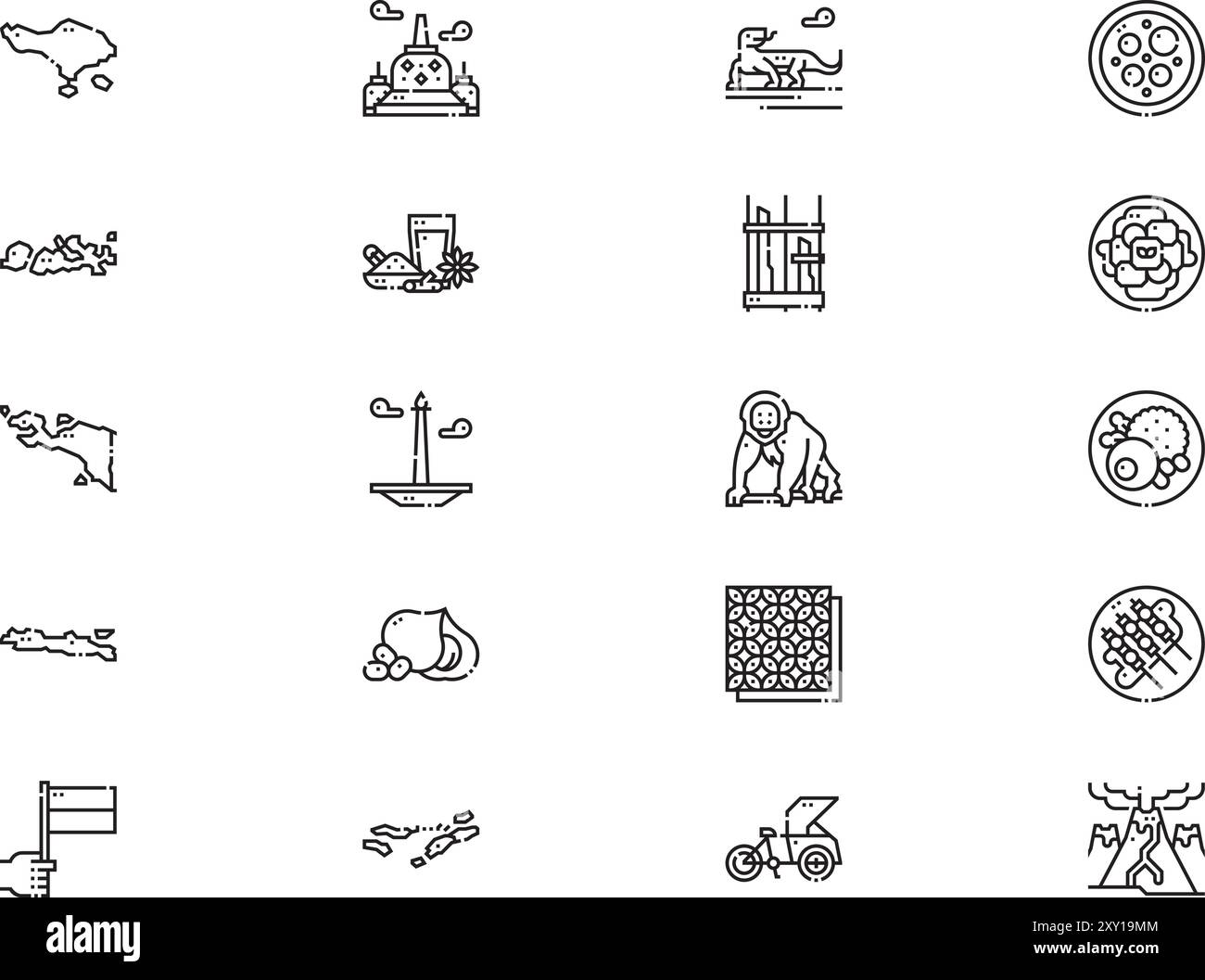 Indonesia icons collection is a vector illustration with editable ...