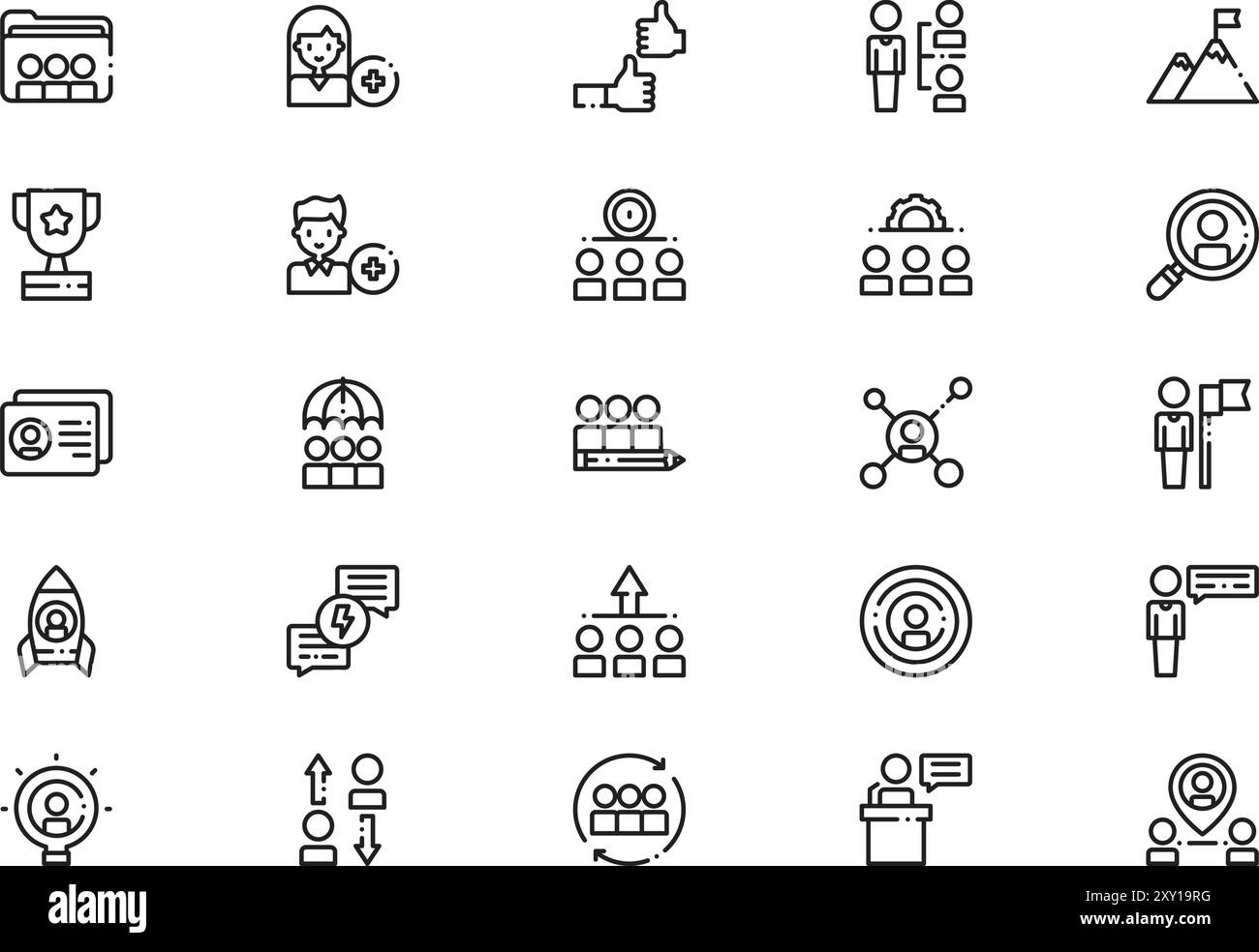 Team work icons collection is a vector illustration with editable ...