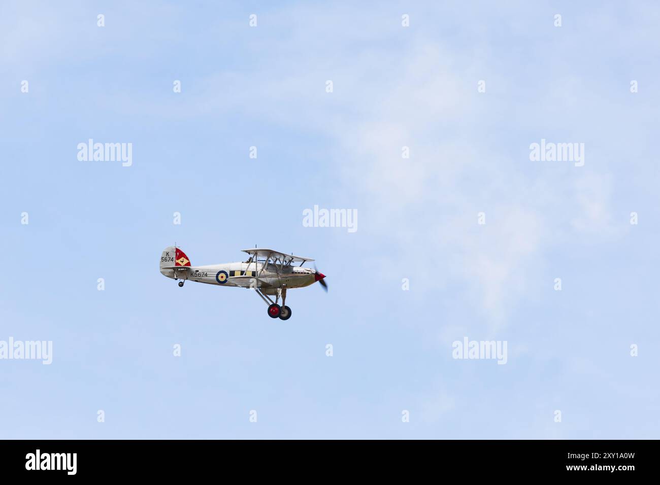 Hawker Fury bi-plane, K5674, displays at Little Gransden airfield ...