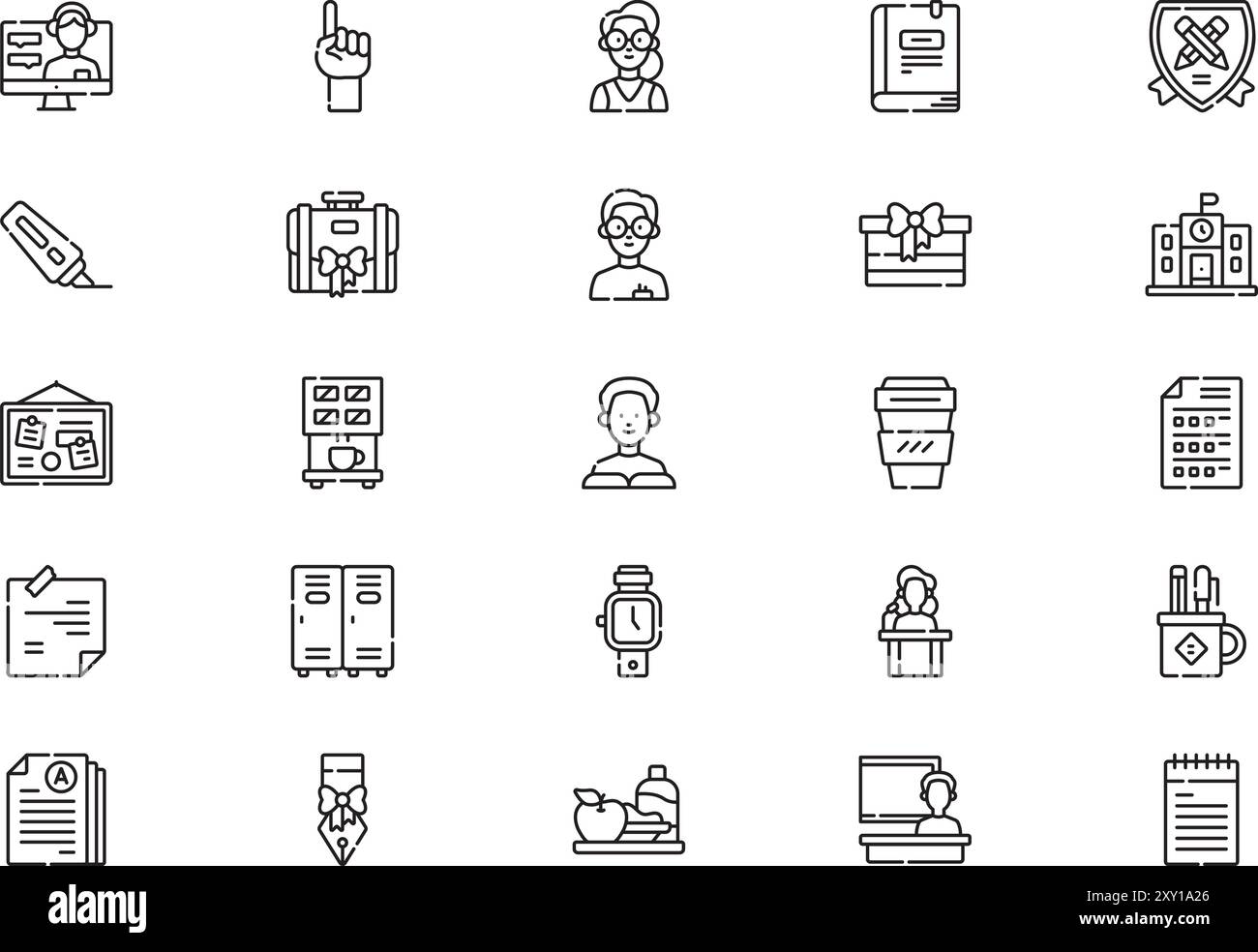 Teachers day icons collection is a vector illustration with editable ...