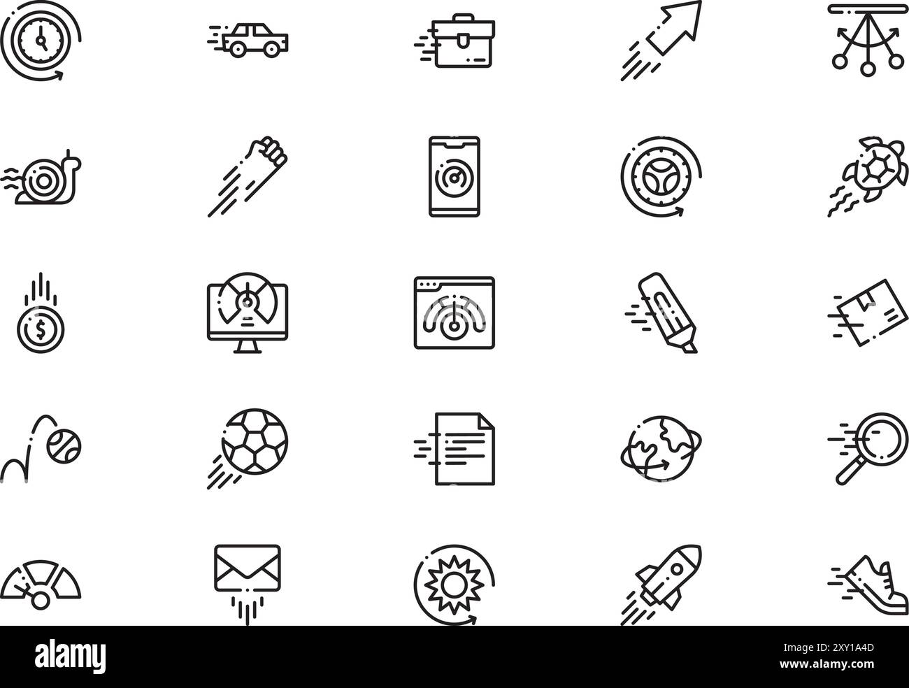 Motion and speed icons collection is a vector illustration with ...