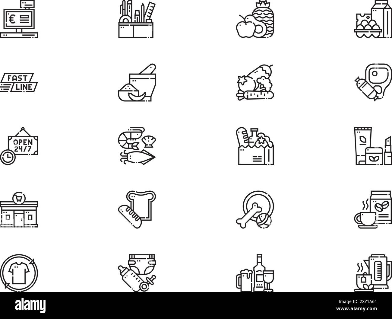 Retail icons collection is a vector illustration with editable stroke ...