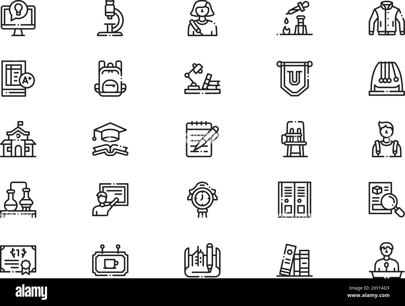 University icons collection is a vector illustration with editable ...
