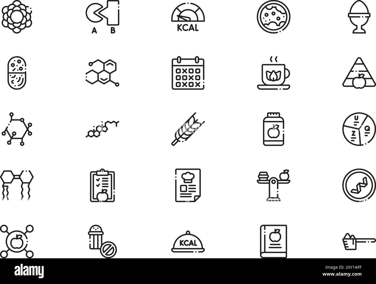 Nutritional plan icons collection is a vector illustration with ...