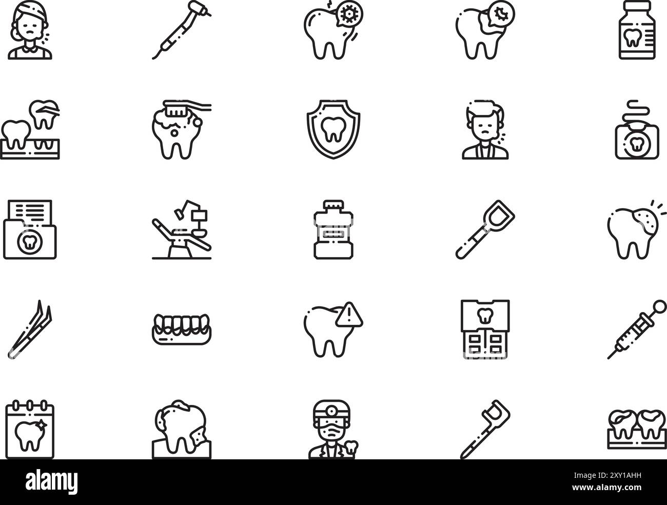 Dental care icons collection is a vector illustration with editable ...