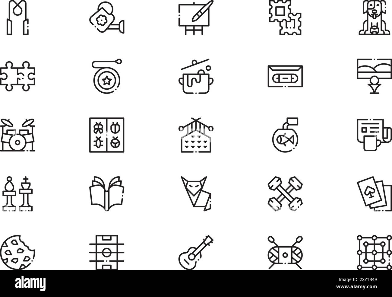 Leisure activities at home icons collection is a vector illustration ...