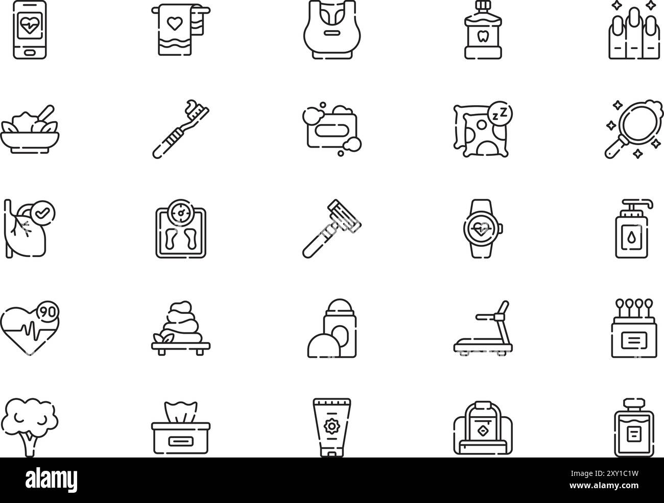 Wellness icons collection is a vector illustration with editable stroke ...