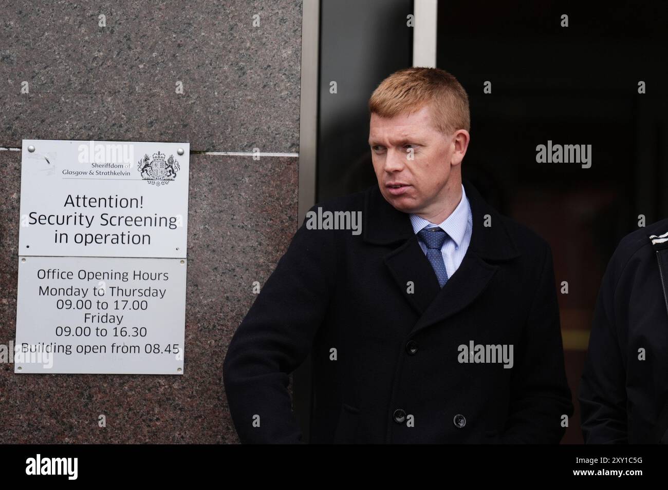 Stuart Laurence leaving Glasgow Sheriff Court, where he is a witness in ...