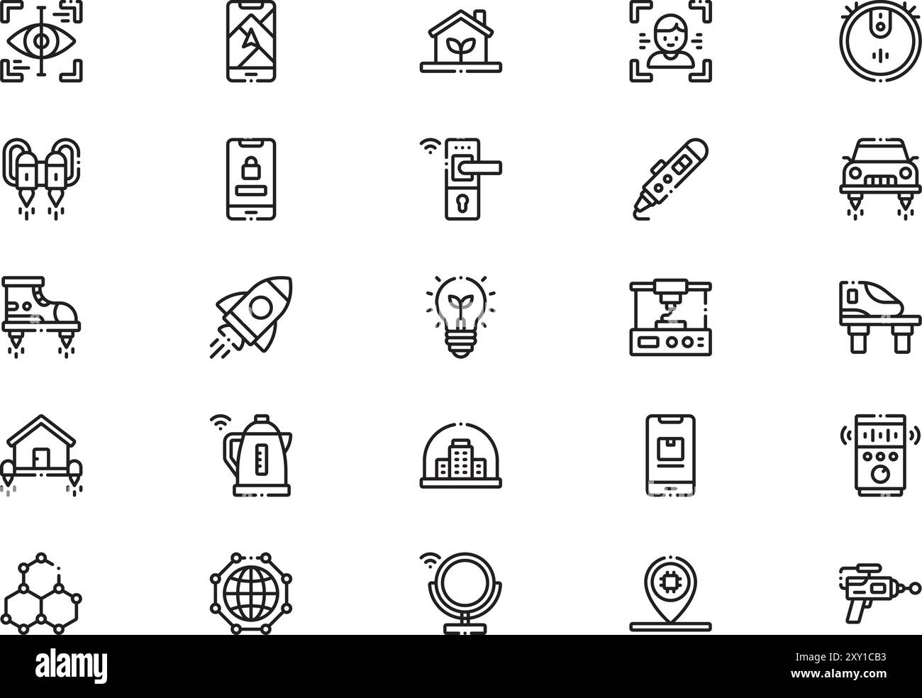 Technology of the future icons collection is a vector illustration with ...