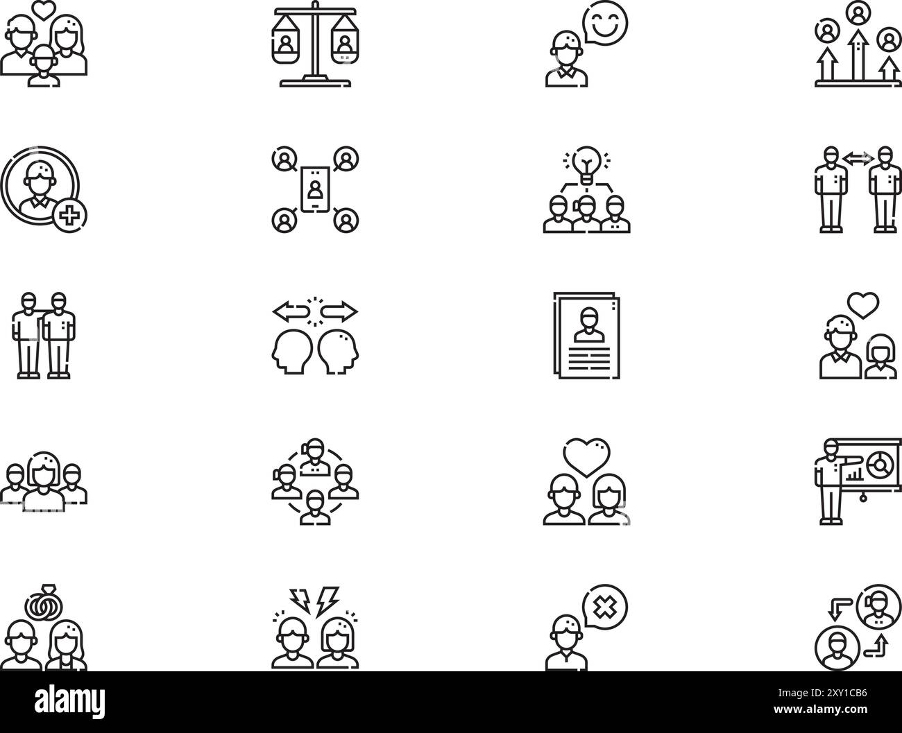 Human relations icons collection is a vector illustration with editable ...