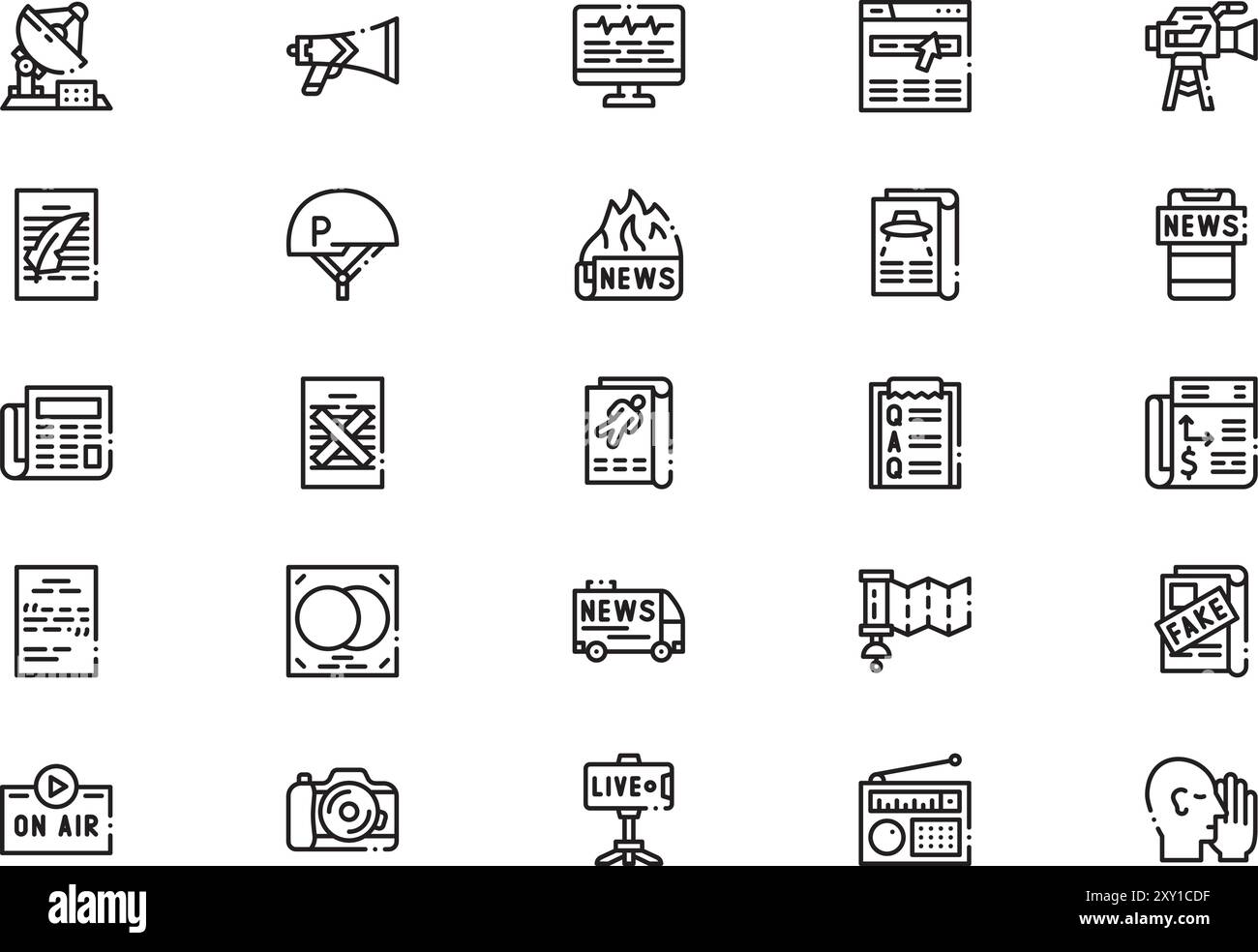 Journalism icons collection is a vector illustration with editable ...