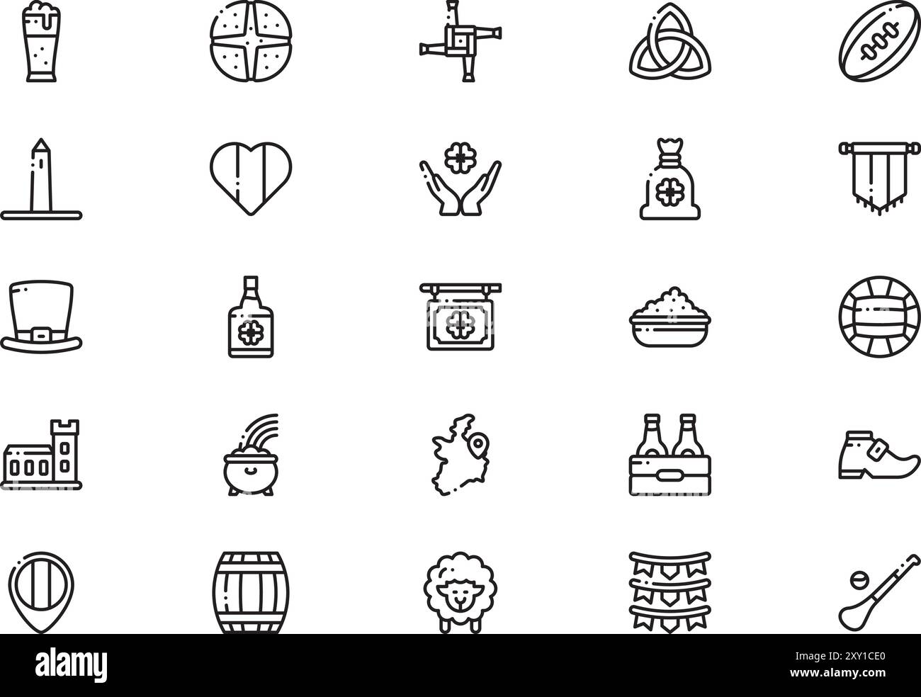Ireland icons collection is a vector illustration with editable stroke ...