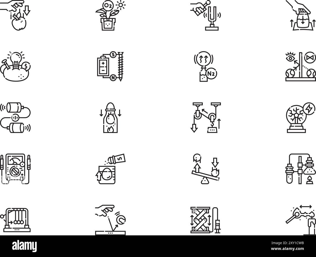 Science fair icons collection is a vector illustration with editable stroke Stock Vector Image ...