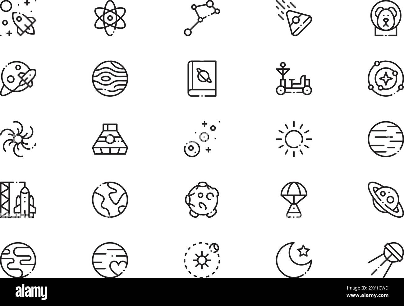 Space icons collection is a vector illustration with editable stroke ...