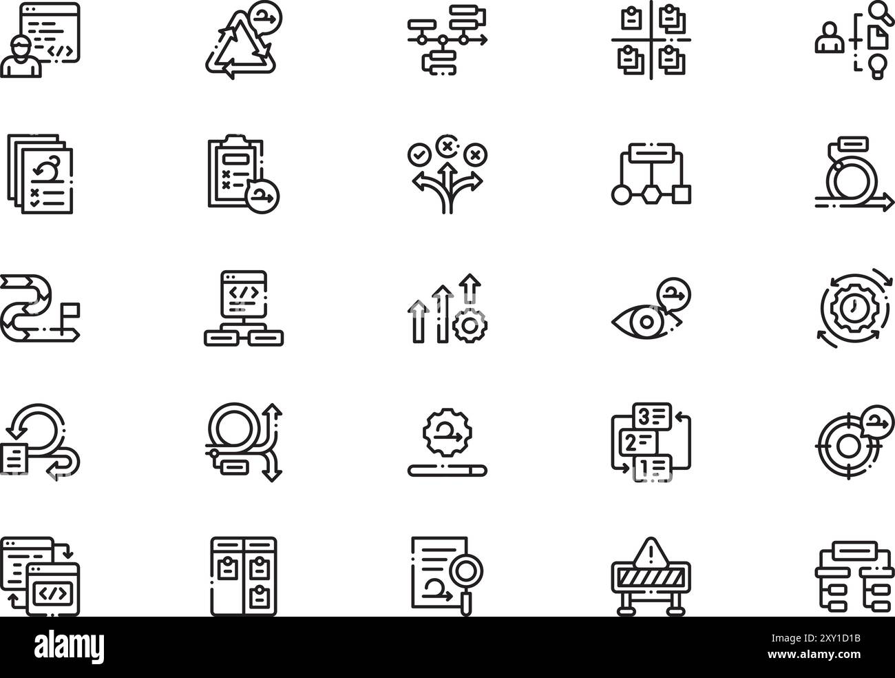 Scrum development icons collection is a vector illustration with ...