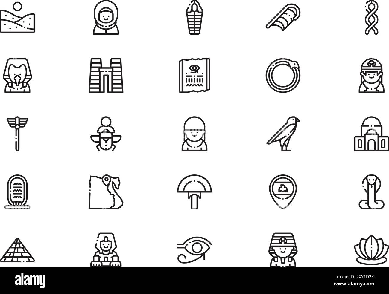 Egypt icons collection is a vector illustration with editable stroke ...