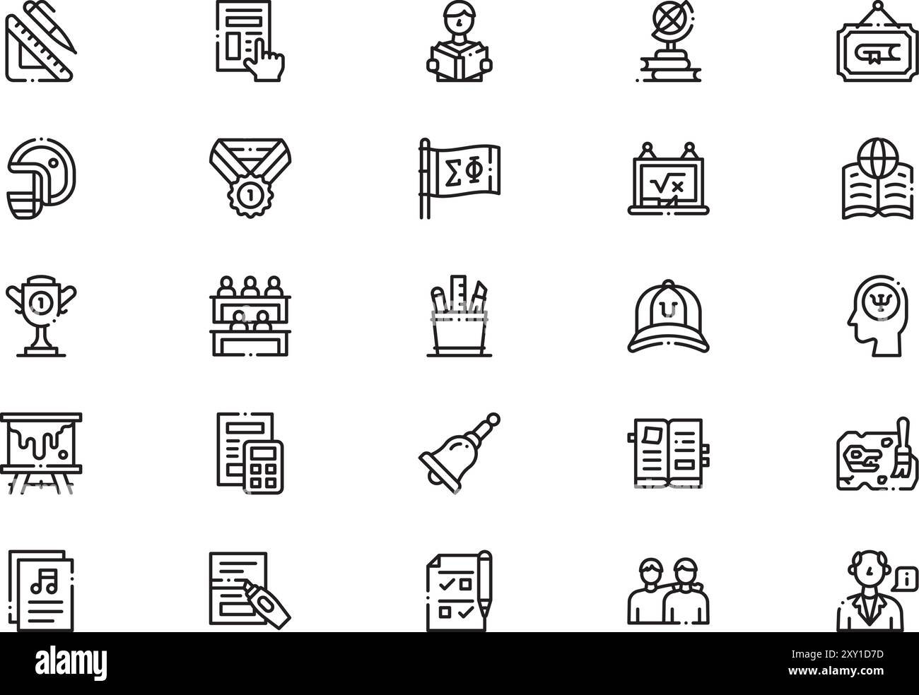 University icons collection is a vector illustration with editable ...