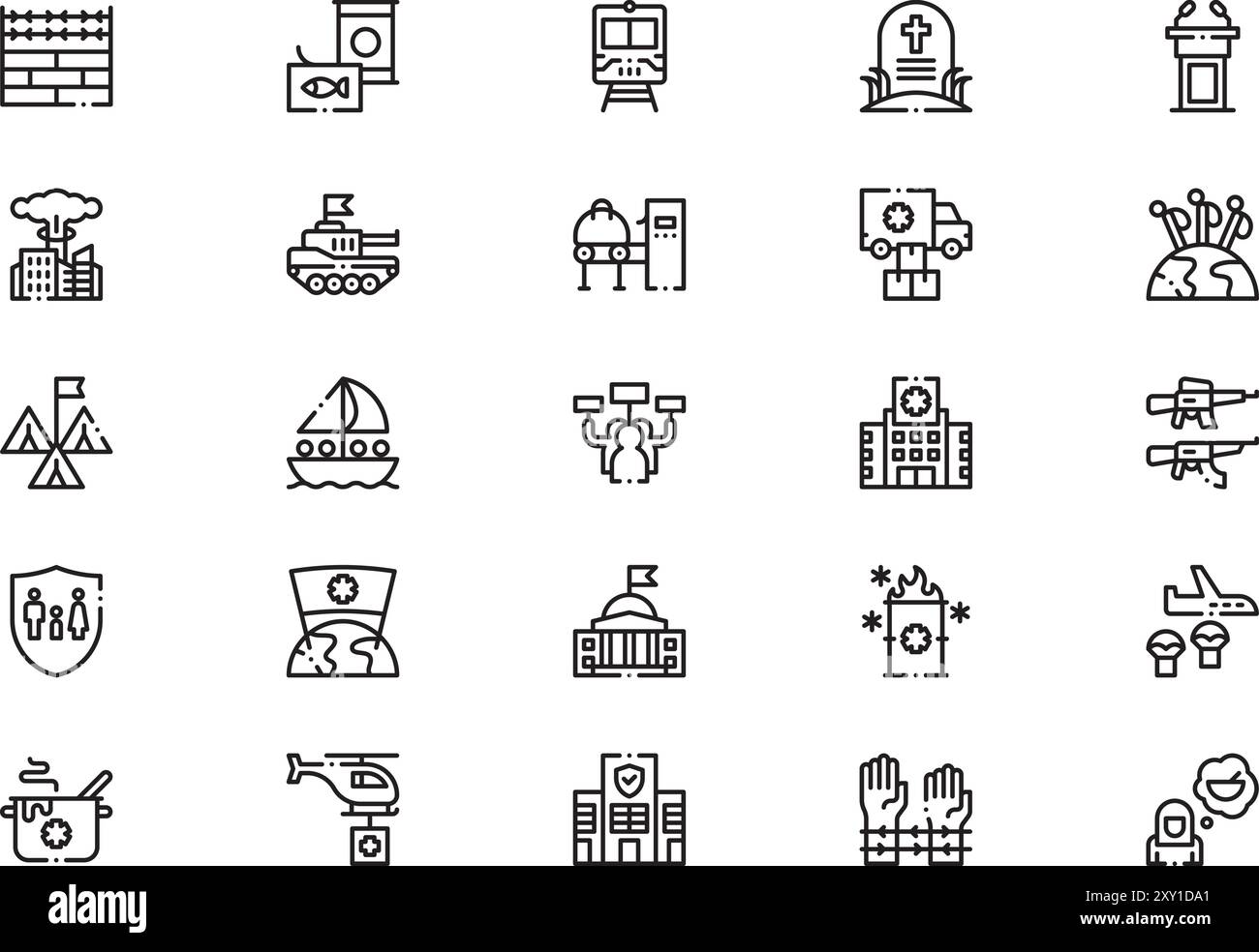 World refugee day icons collection is a vector illustration with ...