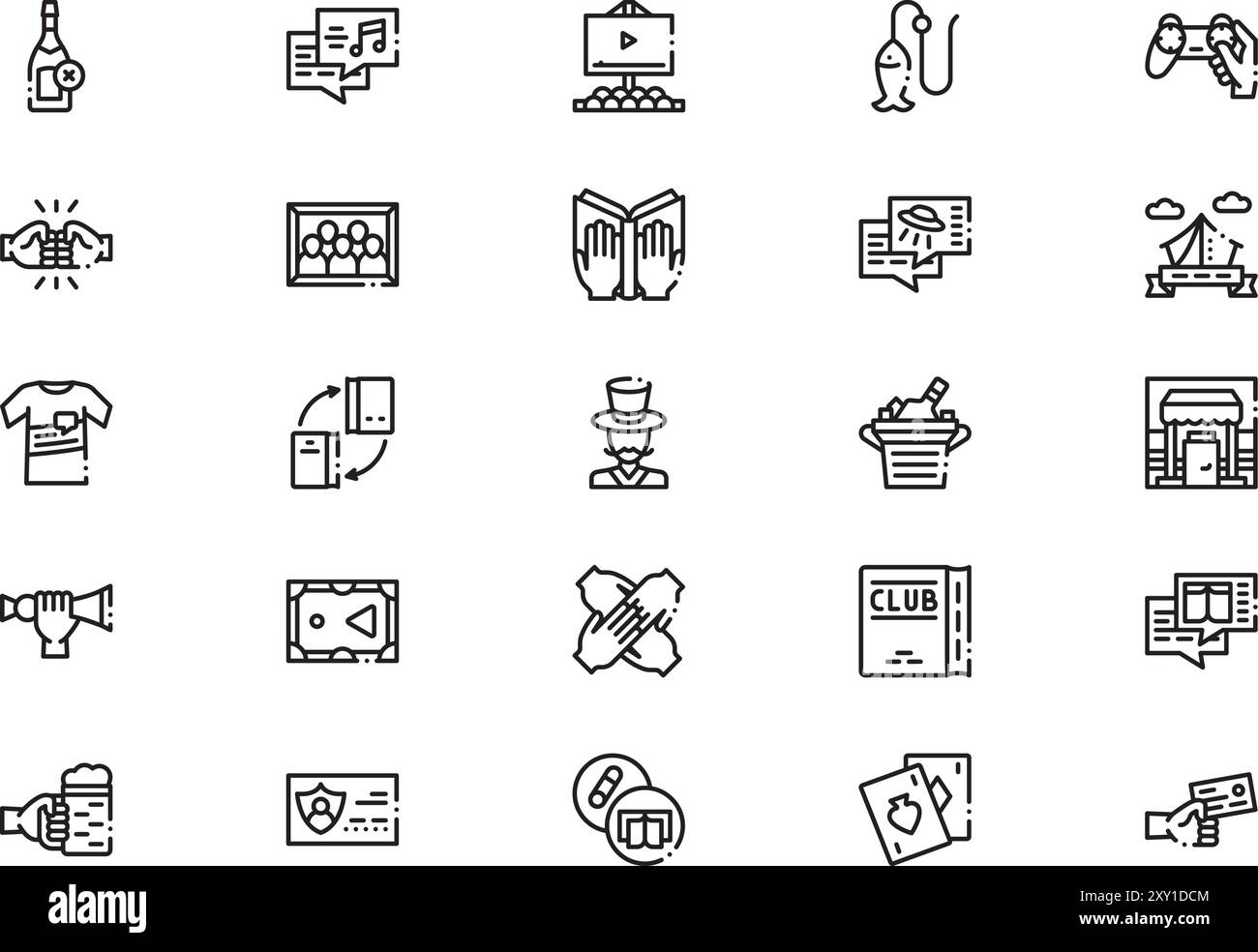Social club icons collection is a vector illustration with editable ...