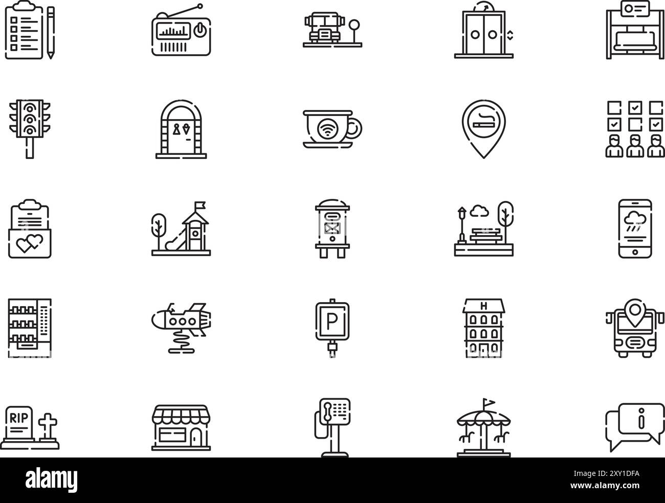 Public services icons collection is a vector illustration with editable ...