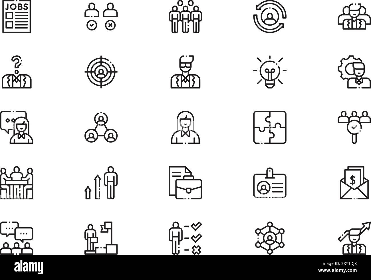 Human resources icons collection is a vector illustration with editable ...