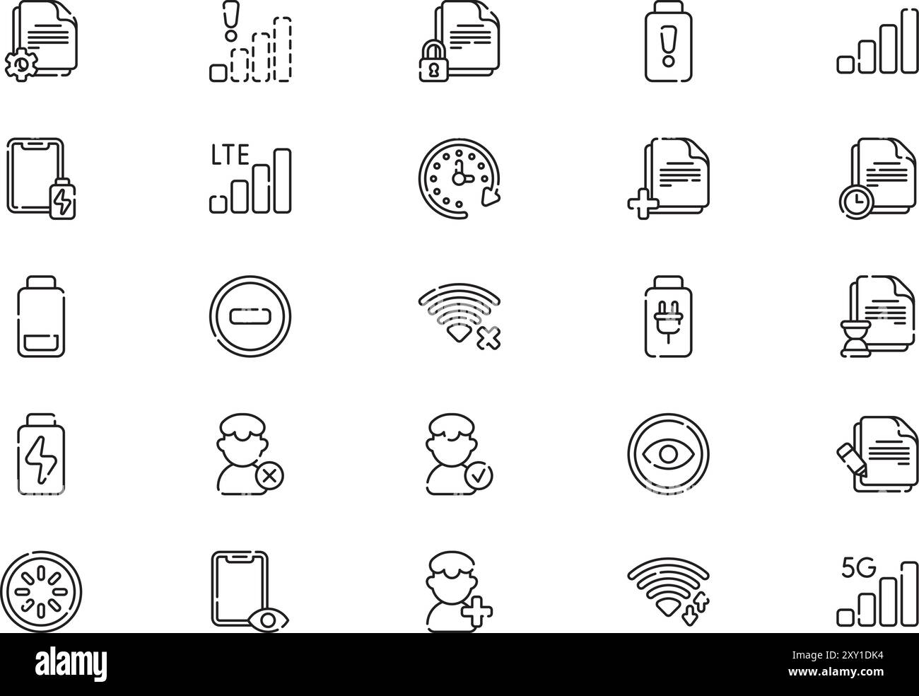 Status icons collection is a vector illustration with editable stroke ...