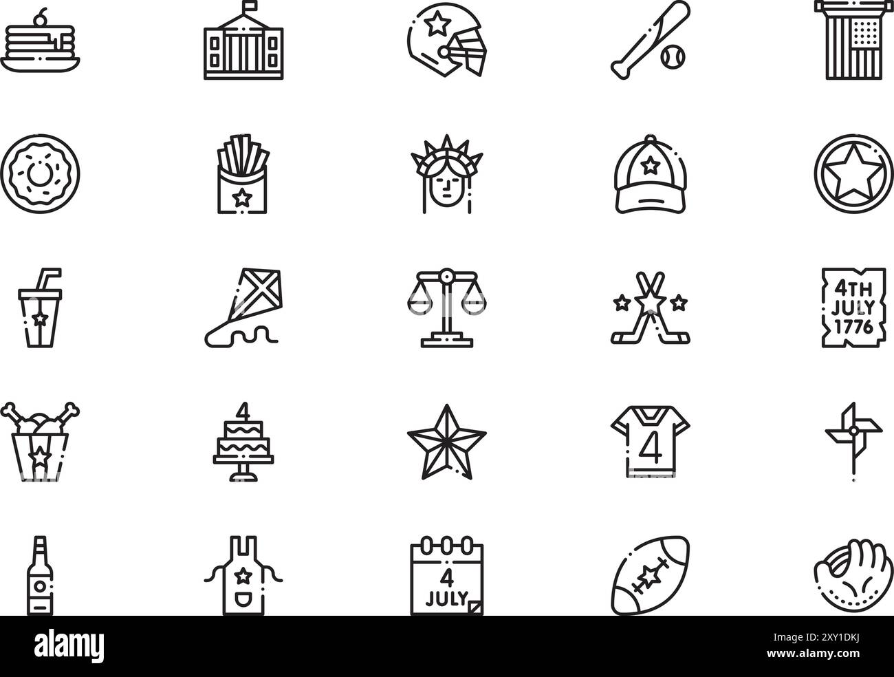 Independence day th of july icons collection is a vector illustration ...