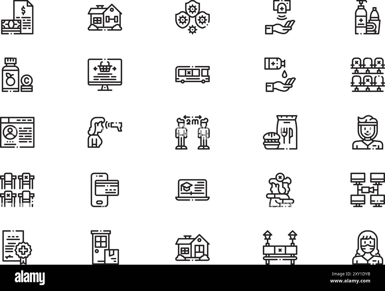 New normality icons collection is a vector illustration with editable stroke Stock Vector Image ...