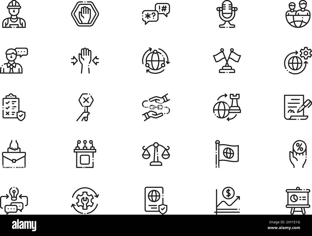 Diplomacy icons collection is a vector illustration with editable ...