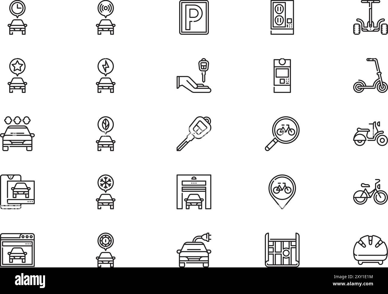 City transport rental icons collection is a vector illustration with editable stroke Stock ...