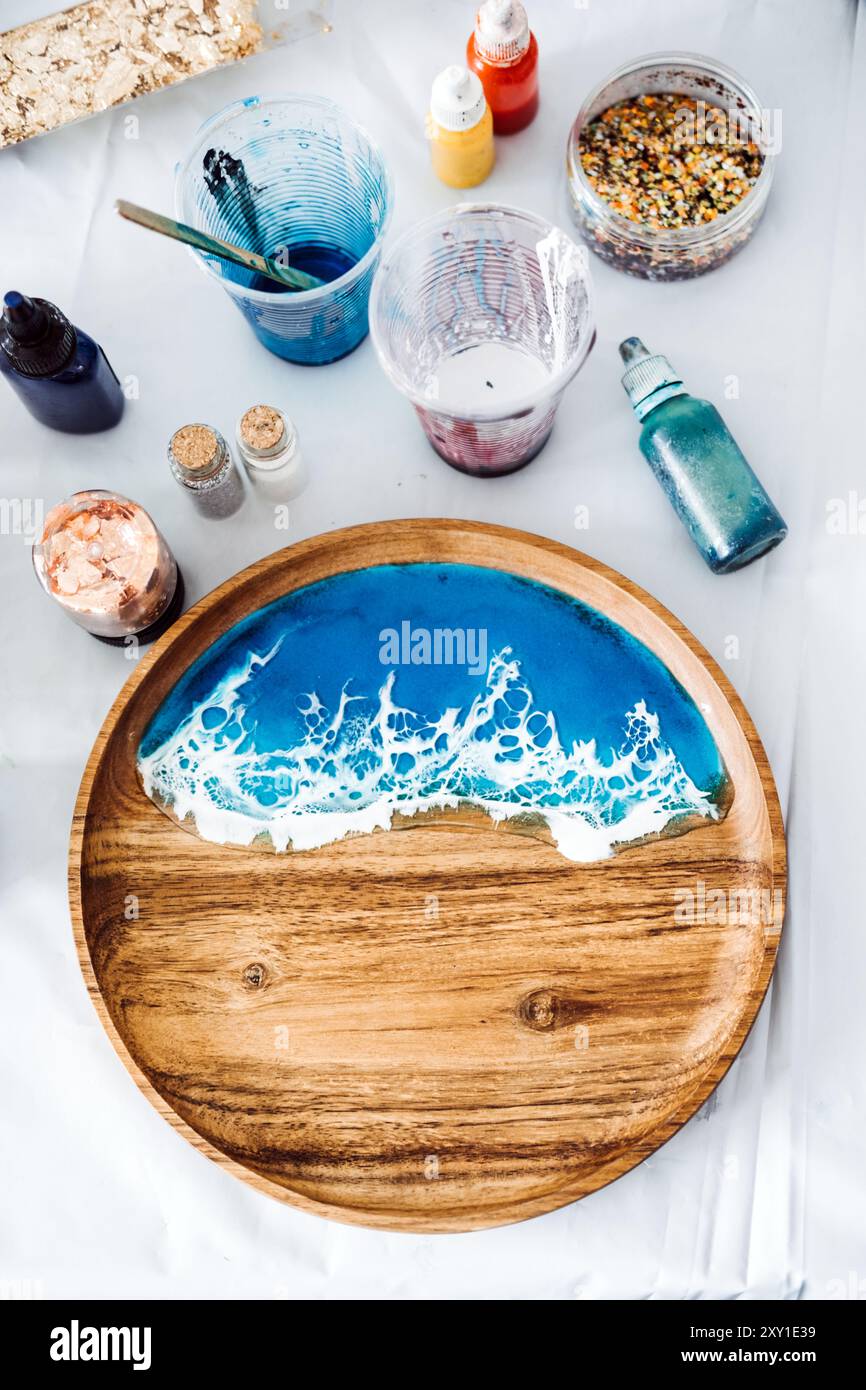 Creating stunning epoxy resin art with vibrant colors and textures for ...