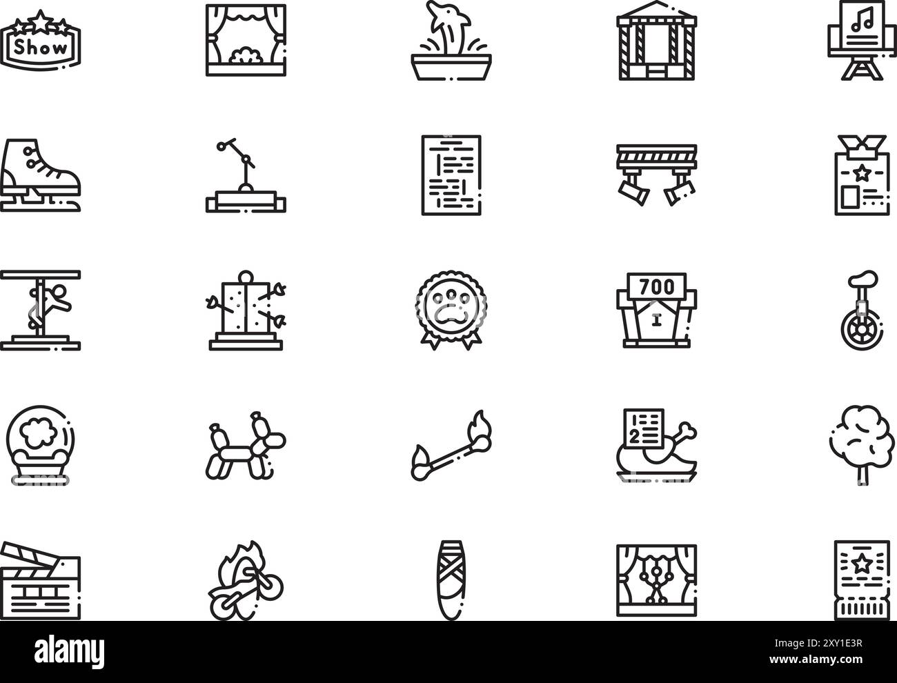 Shows icons collection is a vector illustration with editable stroke ...