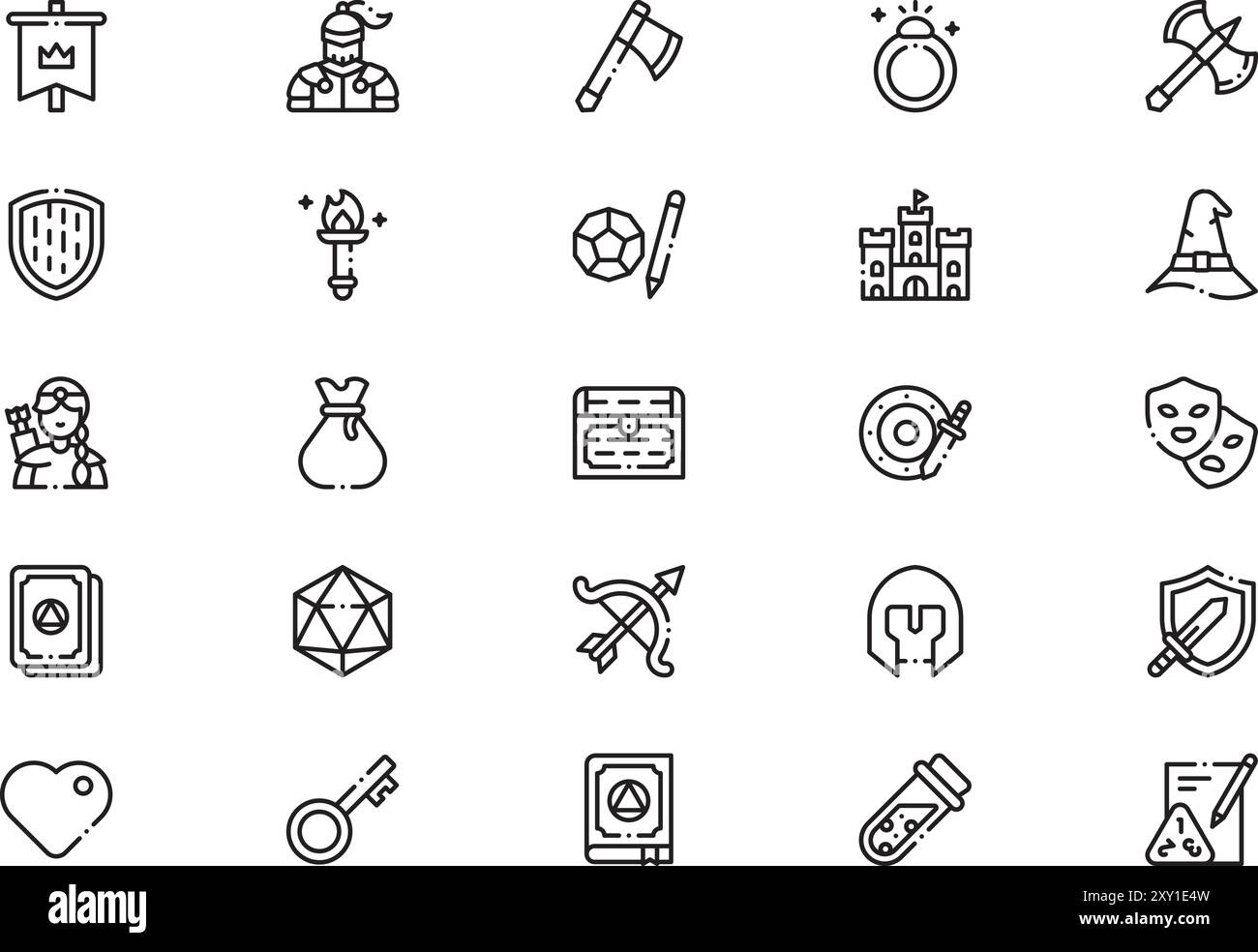 Role playing icons collection is a vector illustration with editable ...