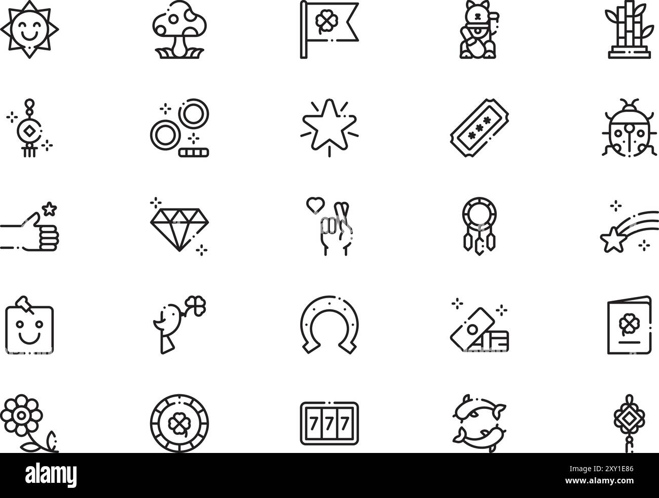 Good luck icons collection is a vector illustration with editable ...