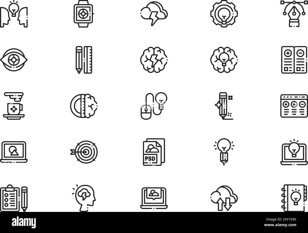 Design thinking icons collection is a vector illustration with editable ...