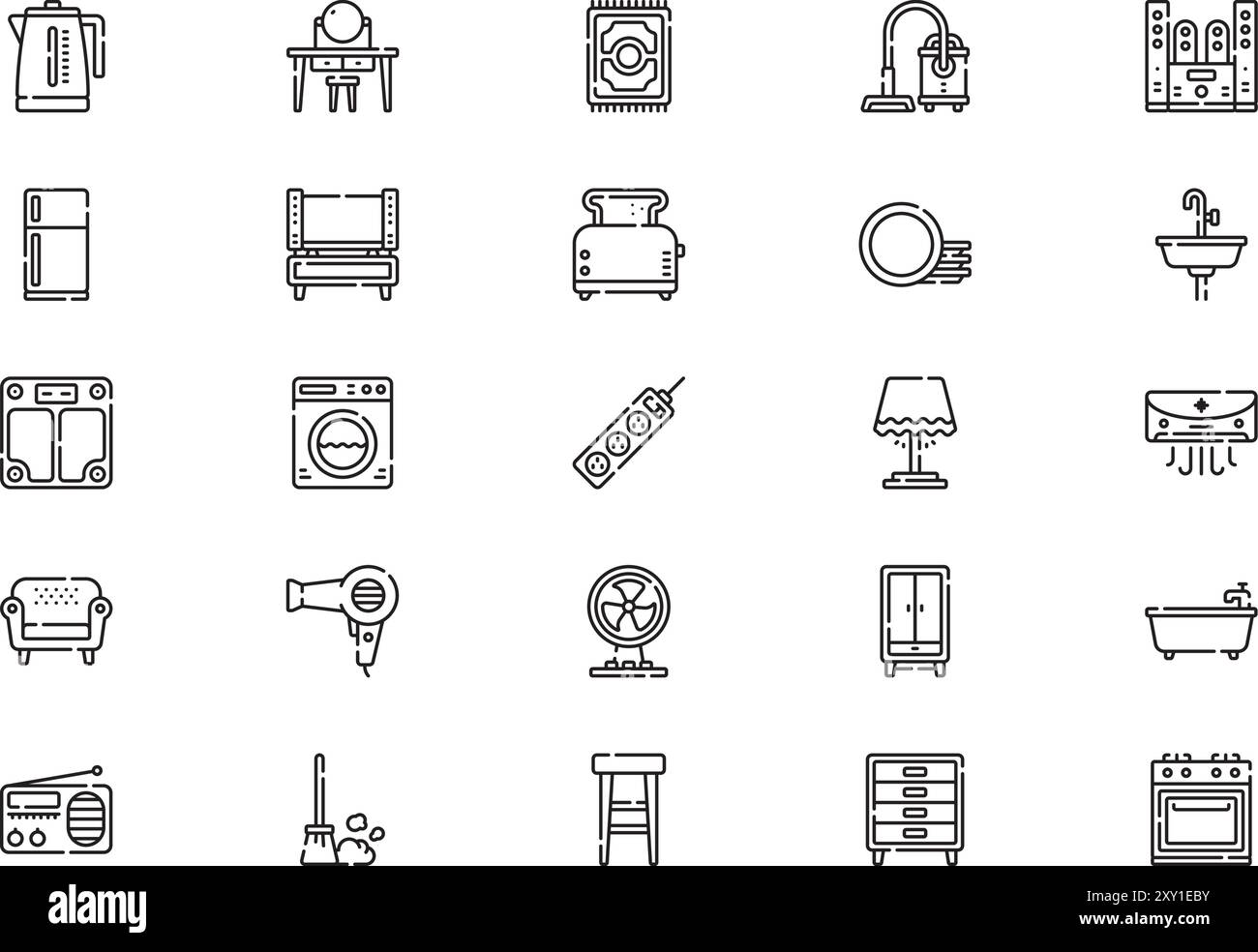 Home equipment icons collection is a vector illustration with editable ...