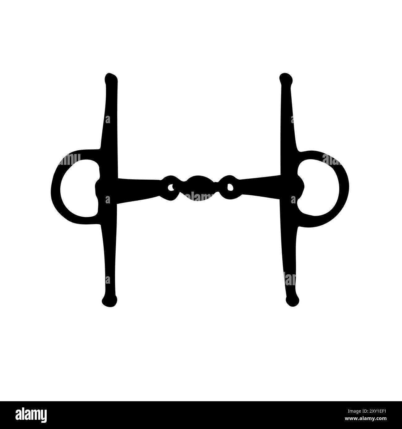 Vector hand drawn horse equestrian bit silhouette isolated on white ...