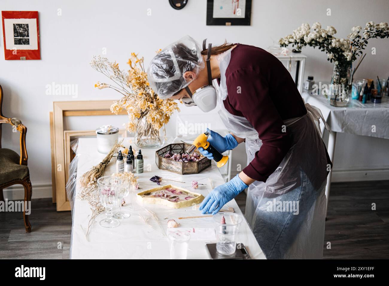 Creating beautiful epoxy resin art: A DIY project in a bright studio ...